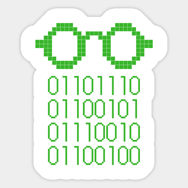 Binary Code Nerd Glasses - Binary Code - Sticker | TeePublic